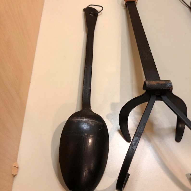XL Hand Forged Vintage Iron Cooking Utensils - Etsy