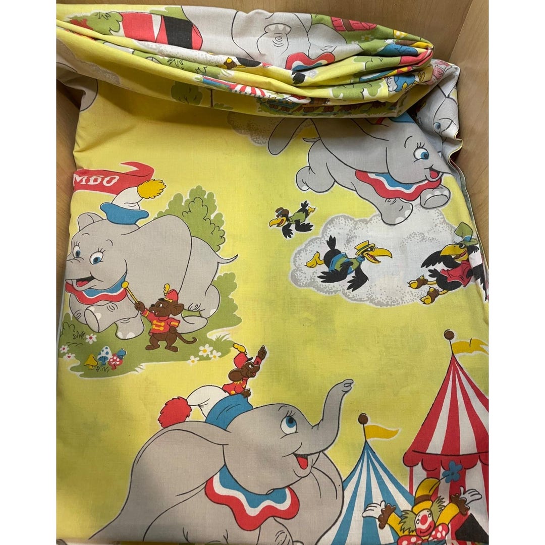 Vintage Dumbo Fabric Children's Top Sheet, Mended - Etsy