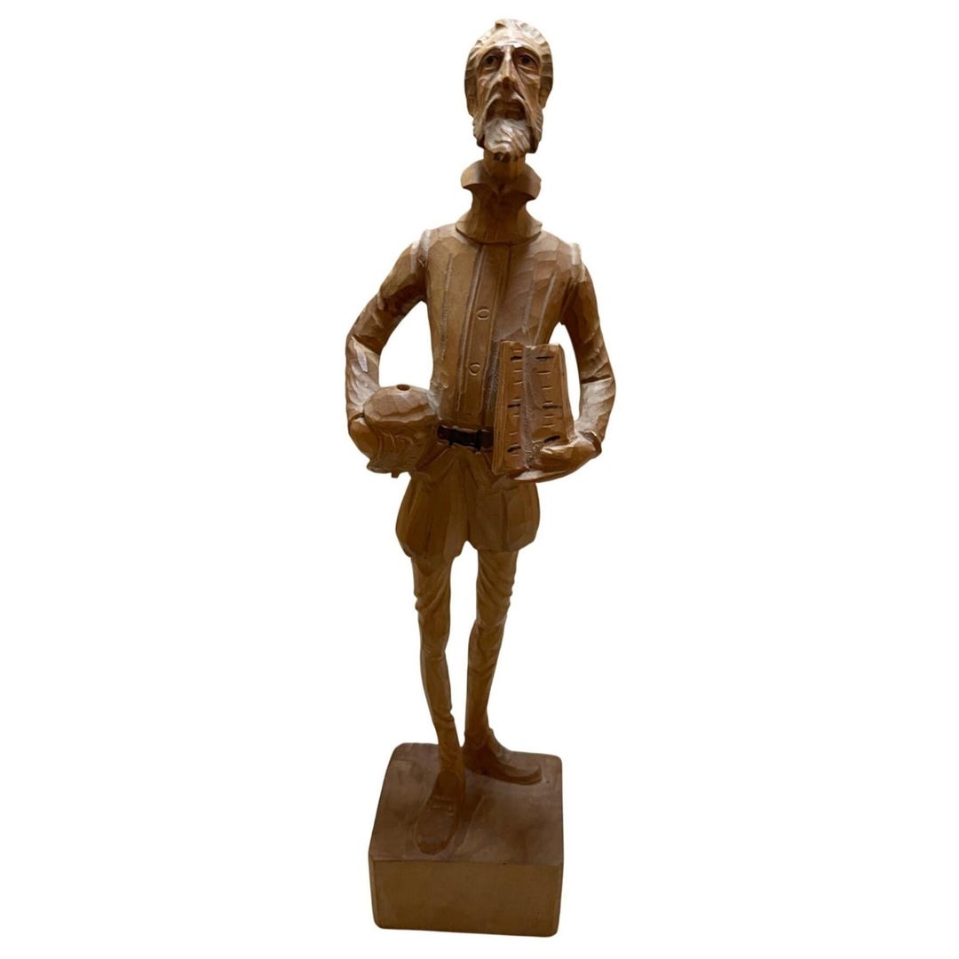 William Shakespeare Hand Carved Wood Figure Spain Vintage 10.5 in ...