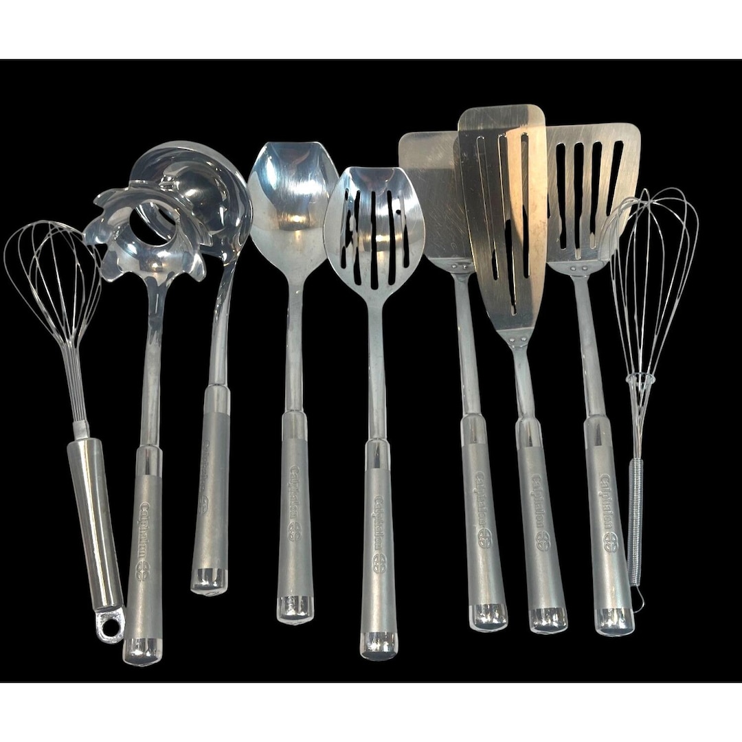 Calphalon 8-piece Stainless Steel Kitchen Utensil Set With Silver ...