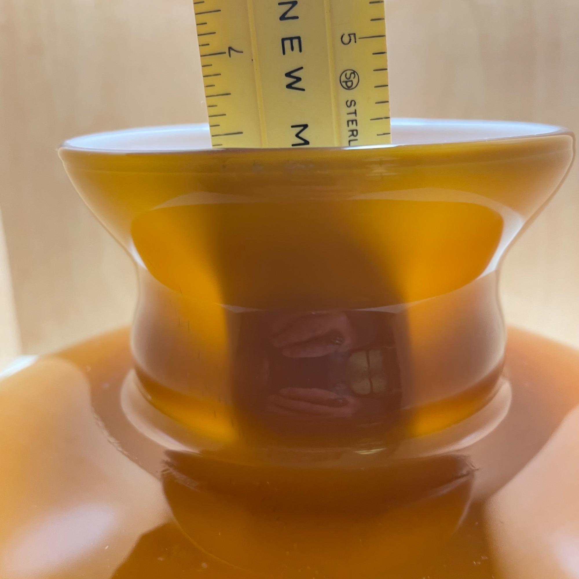 Mid-century Amber Glass Light Shade With White Interior - Etsy