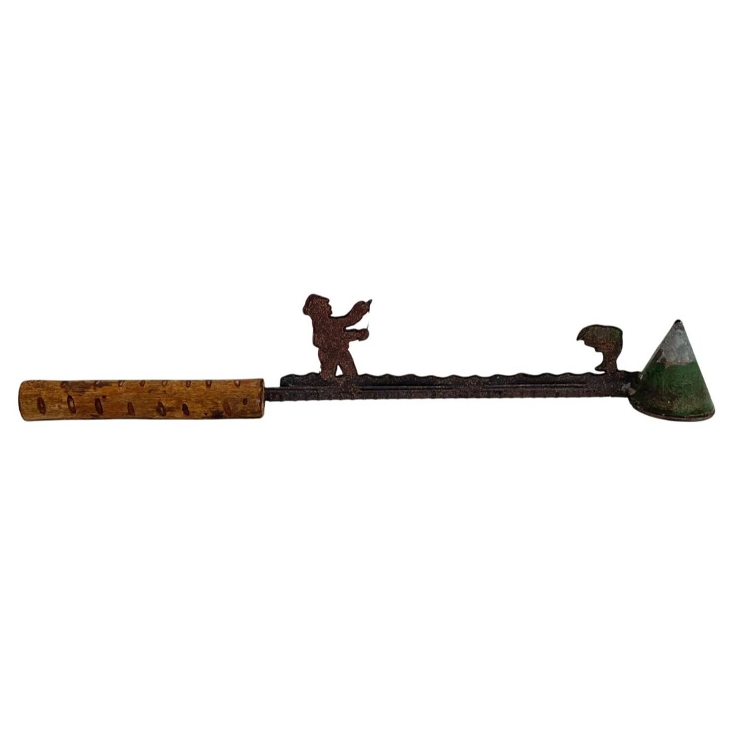 Vintage Fishing-themed Metal and Cork Candle Snuffer Metal Accents ...