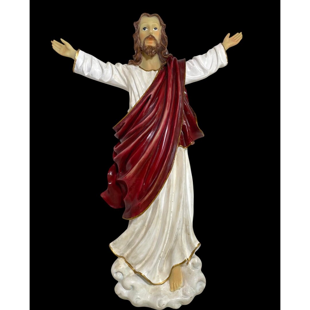 Large Hand-painted Jesus Christ Wall Hanging Statue With Open Arms ...