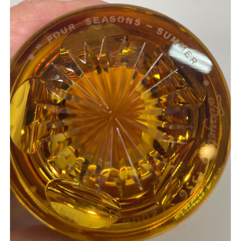 White Rose & Amber Crystal Paperweight by Eickholt Signed 2000 - Etsy