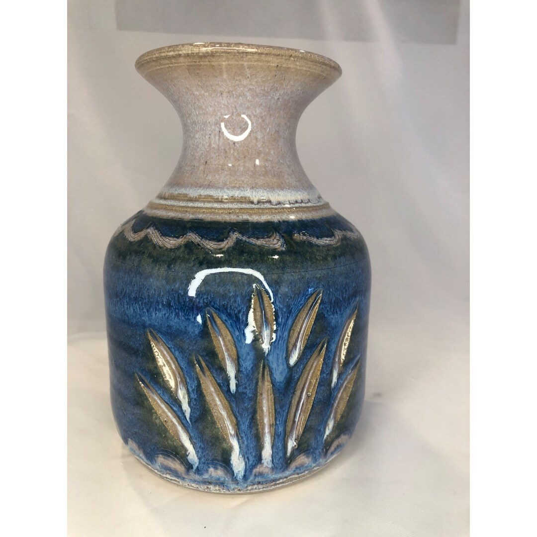 Beautiful Etched Pottery Signed - Etsy