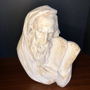 Moses With 10 Commandment Tablets Signed Arnold Bergier Statue 1967 - Etsy
