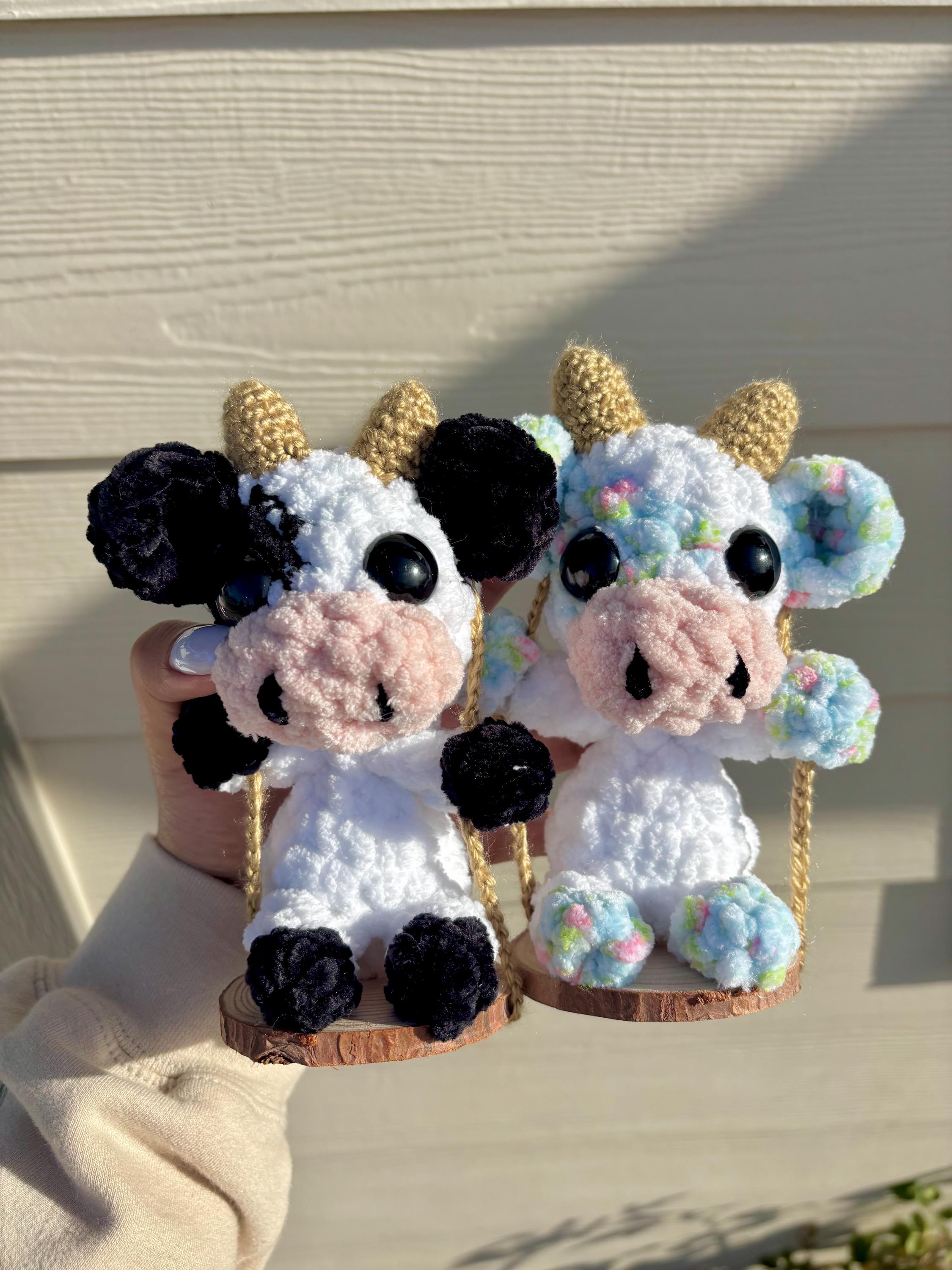 Crochet Cow Wooden Swing Car Hanger - Etsy