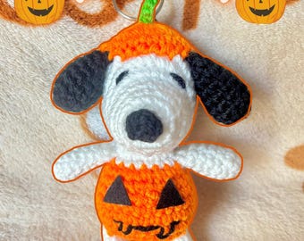 Crochet Snoopy Keychain, Amigurumi Snoopy Bag Charm, Handmade Dog Key ...