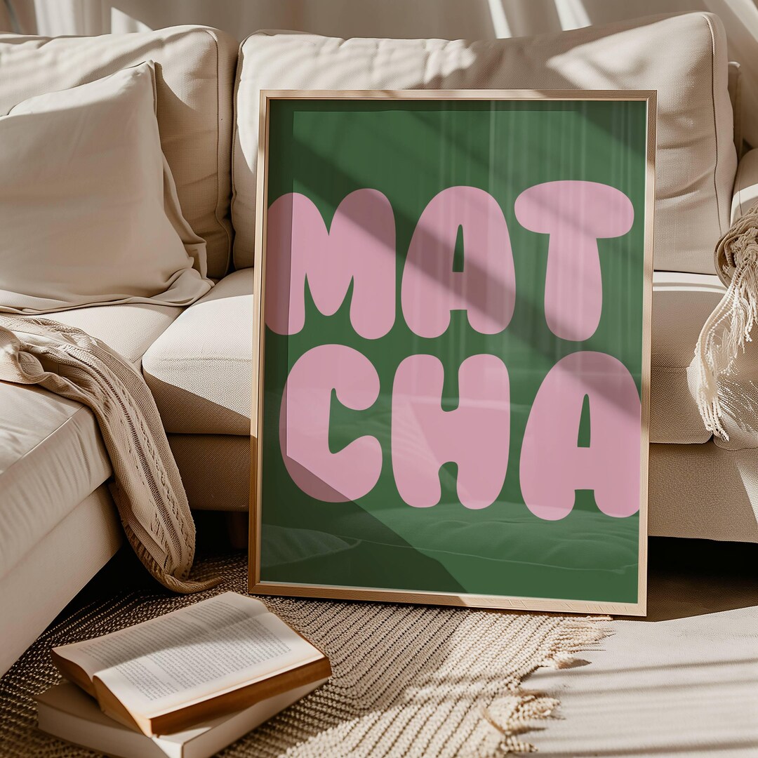 Matcha Wall Art Print, Matcha Lovers Poster, Matcha Kitchen Wall Art ...