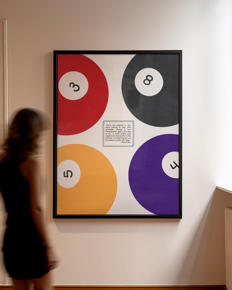 Minimalist Billiards Wall Art - Pool Ball Poster - Rick Rubin Quote ...