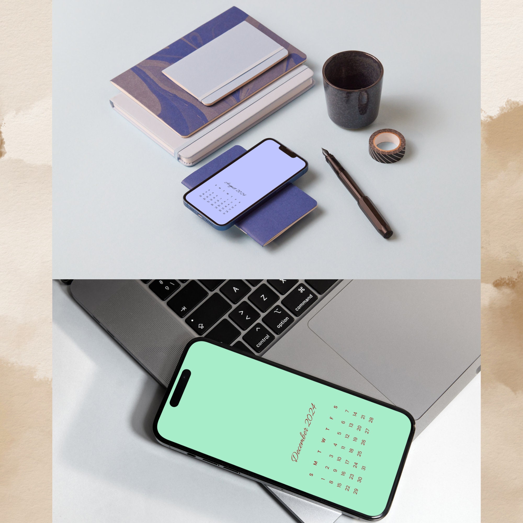 2024 Calendar iPhone Background, Phone Wallpaper, Monthly Calendar ...