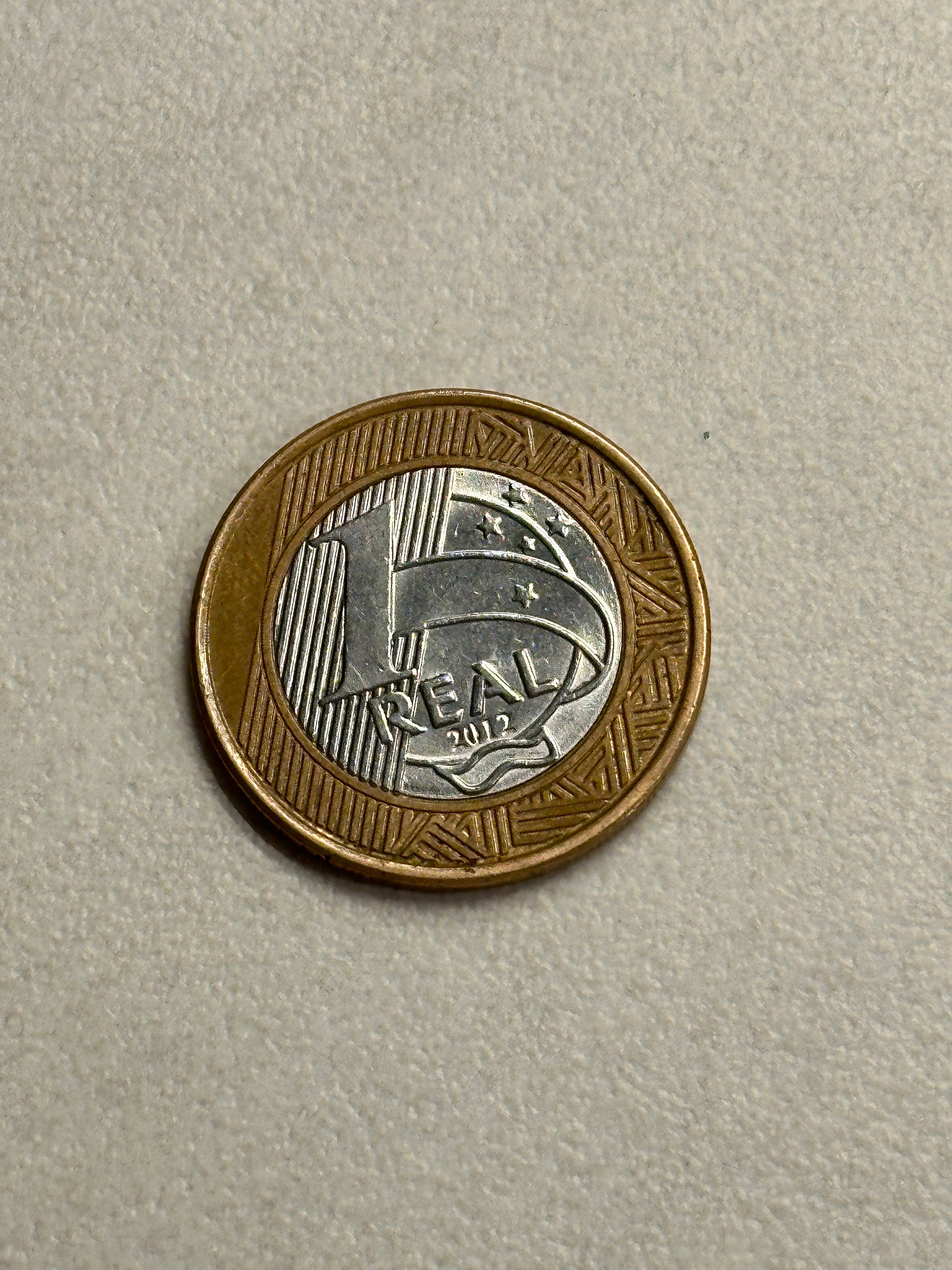 1 Real Brazilian Bi-metallic Coin Bandeira Monument, 2012 Issue With ...