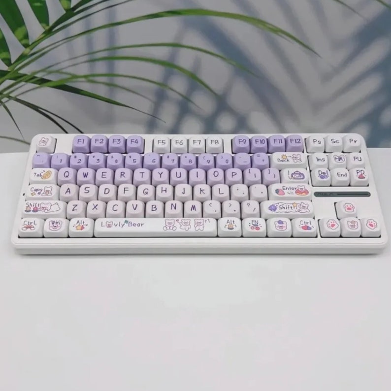 PURPLE Keycaps Custom Keycaps Keycaps Set Artisan Keycaps 138 Keys MOA ...