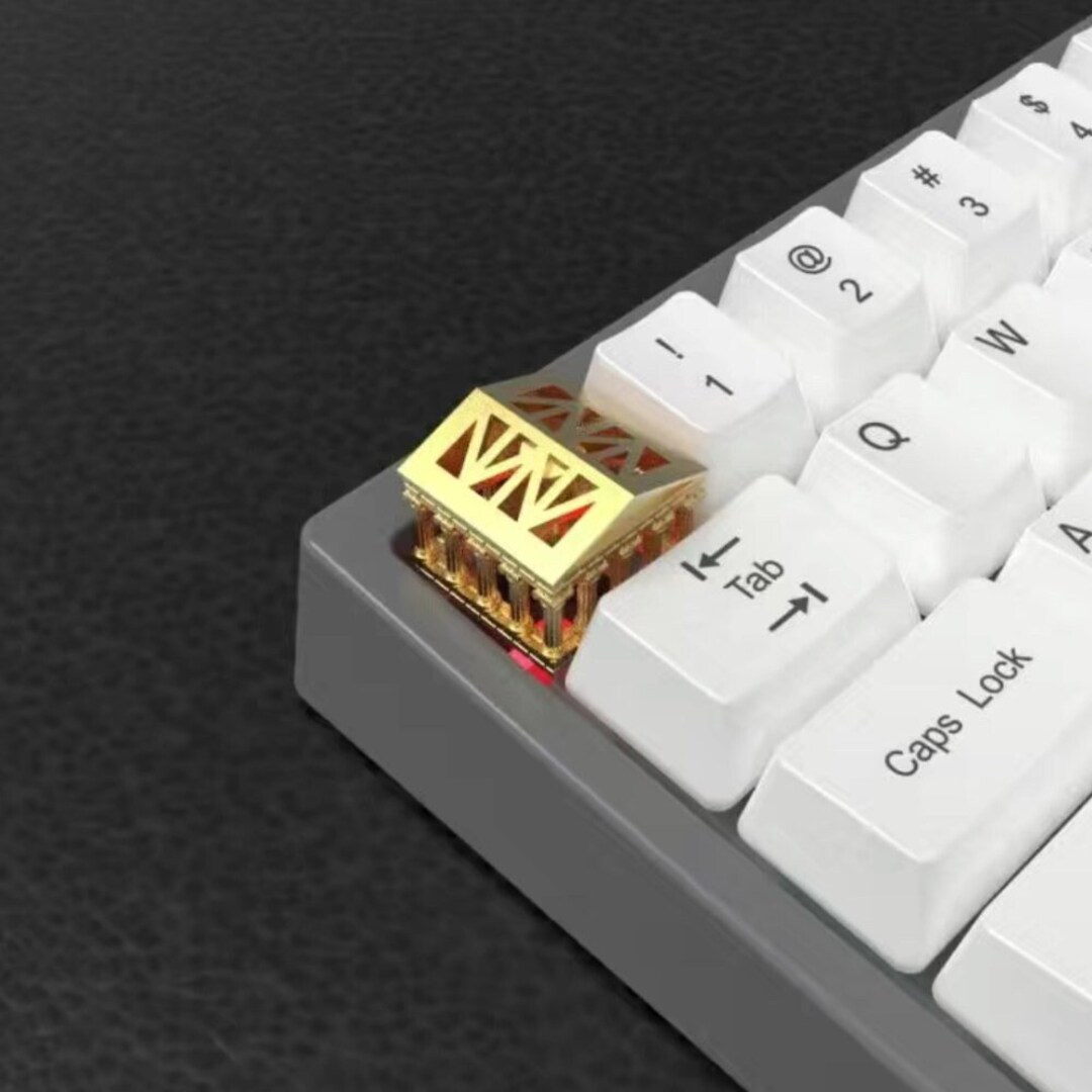 GOLD TEMPLE Artisan Keycaps 3D Greek Custom Keycap Mechanical Keyboard ...