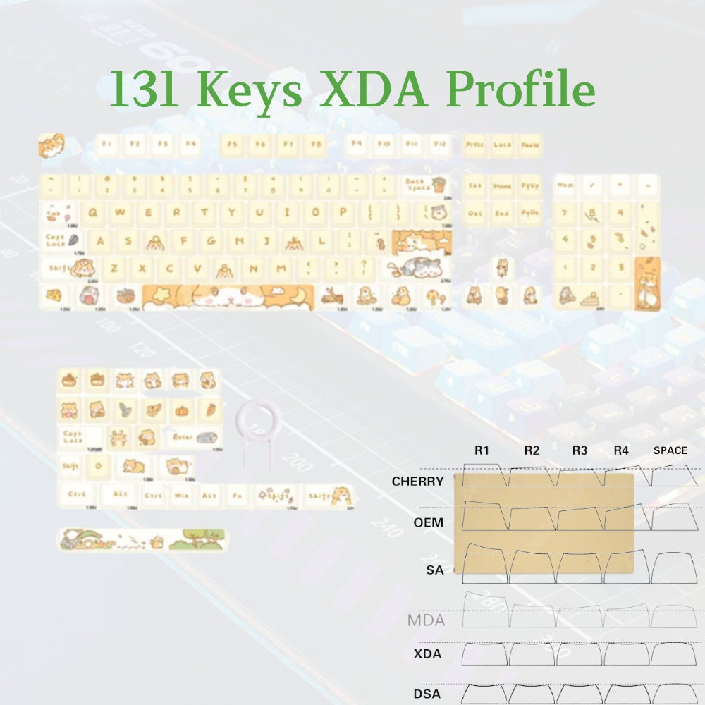 HAMSTER Keycaps Custom Keycaps Keycaps Set Artisan Keycaps 138 Keys MOA ...