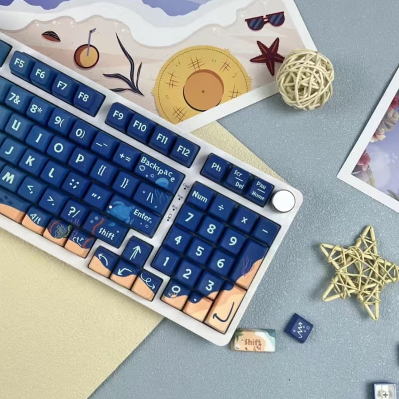 OCEAN Keycaps Keycaps Set Artisan Keycaps 130 Keys Pbt MDA Profile ...