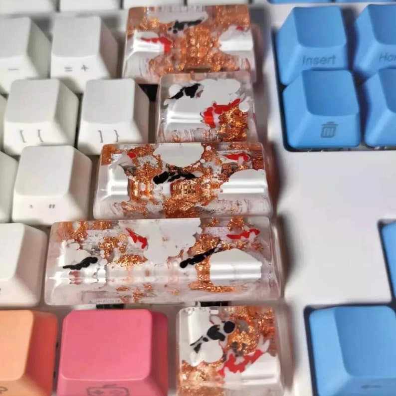 COLORFUL Keycaps Custom Keycaps Resin Keycap Artisan Set for Mechanical ...