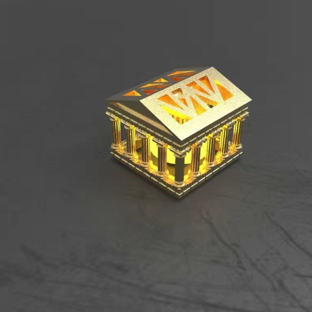 GOLD TEMPLE Artisan Keycaps 3D Greek Custom Keycap Mechanical Keyboard ...