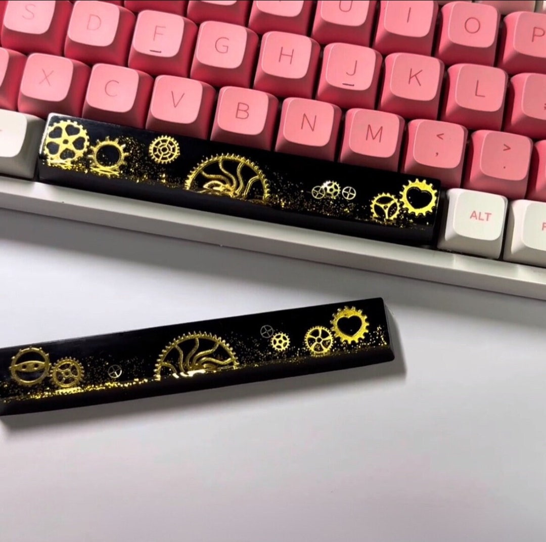 Gold Gears Artisan Keycap Mechanical Gear Spacebar Resin Spacebar ...