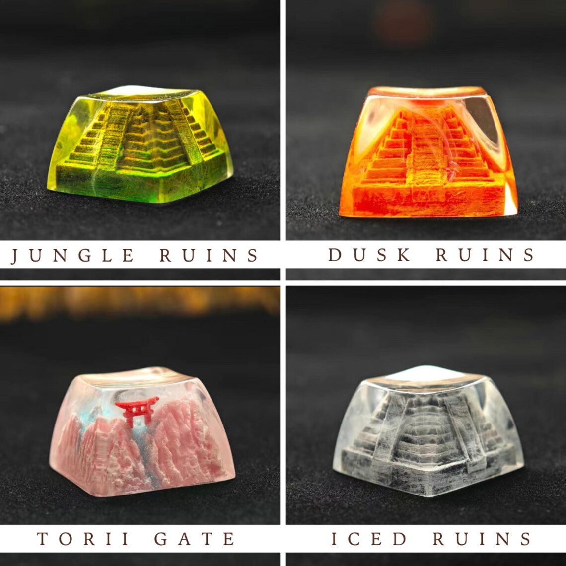 ICED RUINS Artisan Keycap, Mountain SA Resin Keycaps, Mechanical Keyboard, Cherry Mx Keycaps ...
