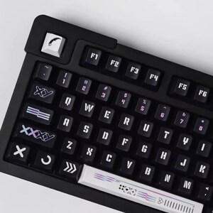 BLACK and WHITE Keycaps Custom Keycaps Set Artisan Keycaps 133 Keys Pbt ...