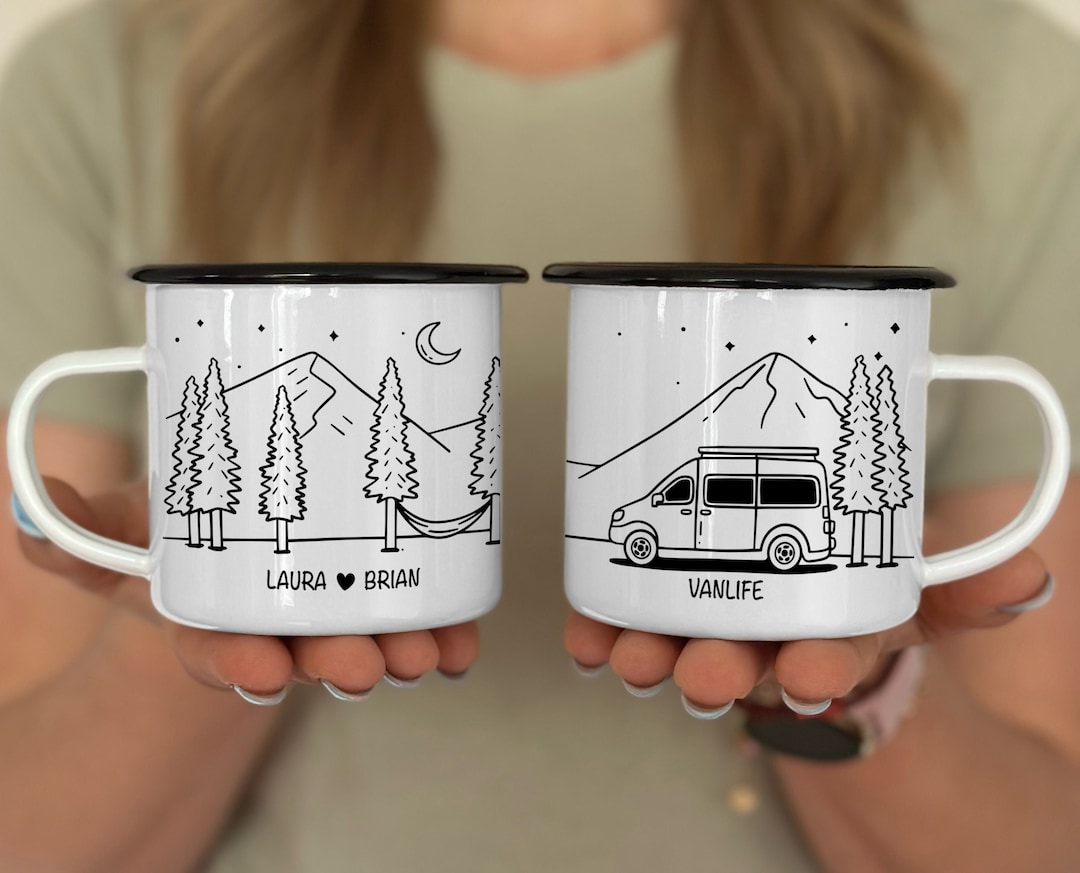 Vanlife Personalized Mug Custom Camping | Gift Van Life | Mountain ...
