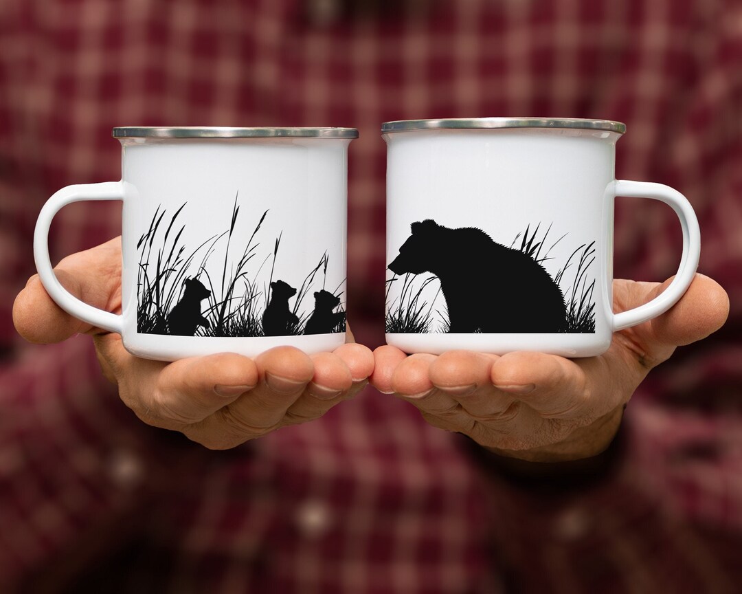 Bear With Cubs Mug | Momma Bear and Cubs | Black Bear and Three Cubs ...