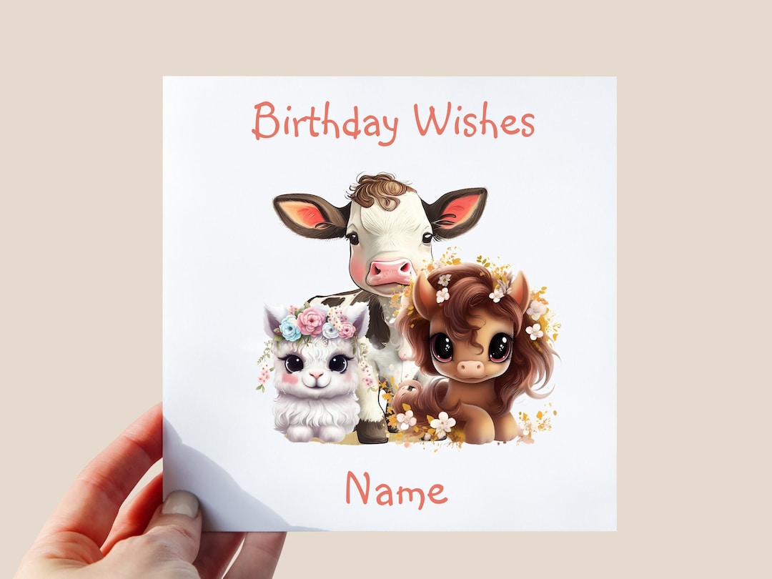 Personalised Farm Animals Birthday Card / / Farm Yard / Farm Life / Son ...