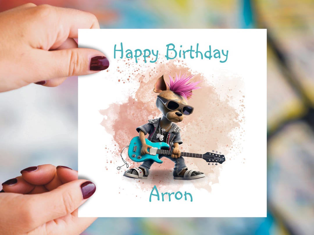 Personalised Rockstar Birthday Card – for Brother, Boys, Girls, Sister ...