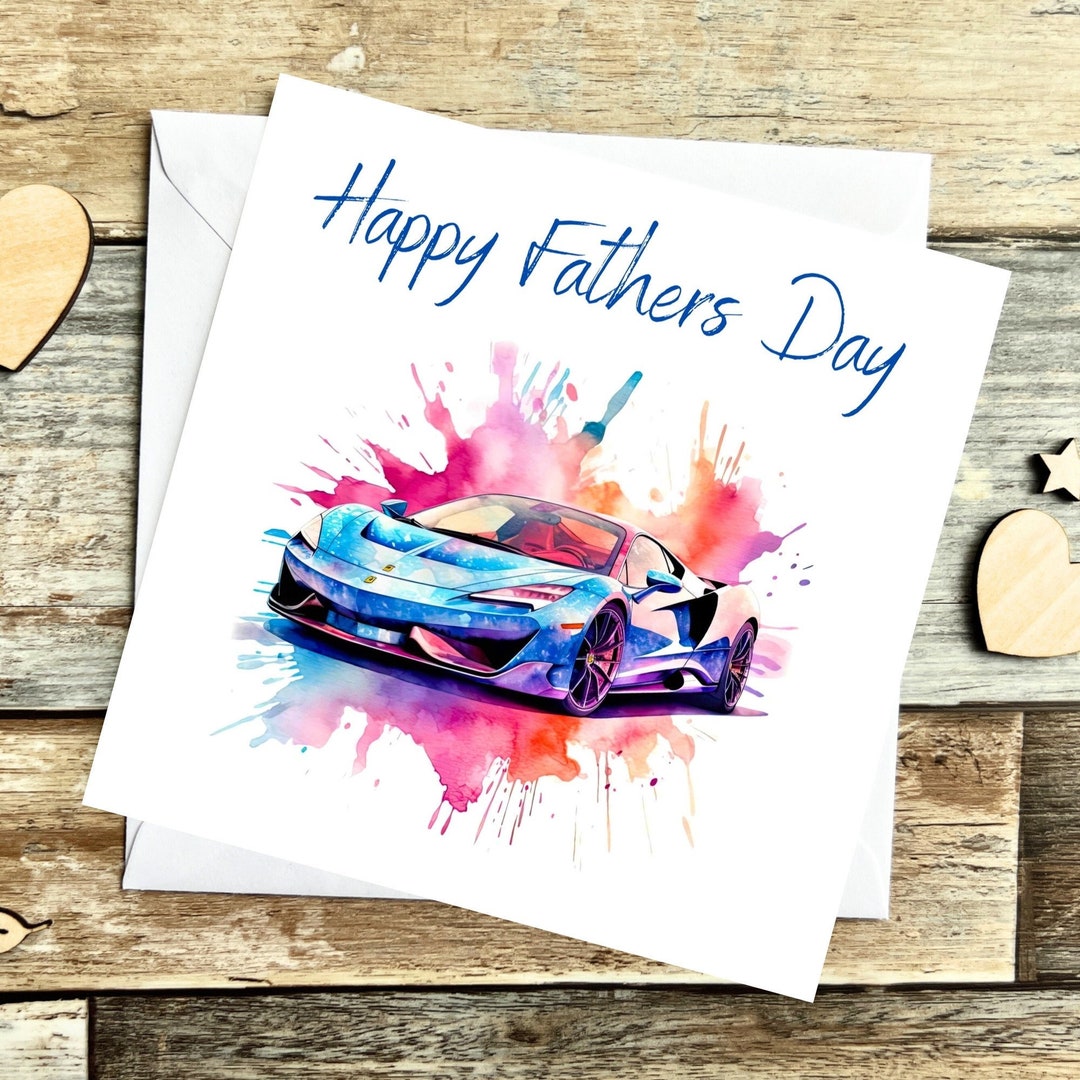 Happy Father's Day Super Sports Car Card - Etsy