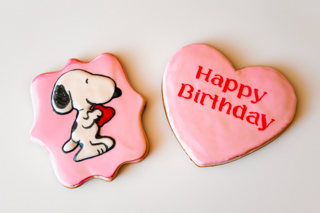 Snoopy Sugar Cookies - Personalized Cookies With Custom Message, Treat ...