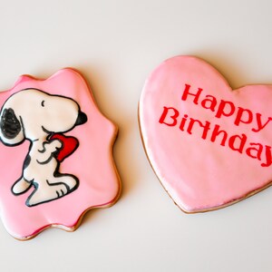 Snoopy Sugar Cookies - Personalized Cookies With Custom Message, Treat ...