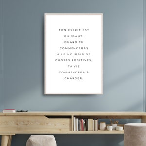 Digital Poster With Inspirational French Quote | French Positive ...