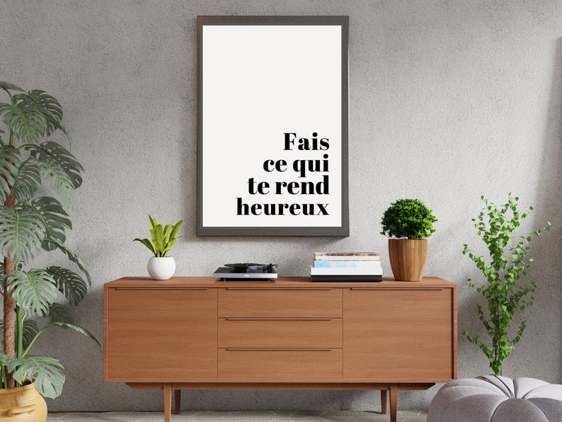 Positive French Poster | French Quote for Wall Decor | Neutral Daily ...