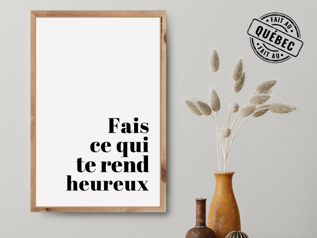 Positive French Poster | French Quote for Wall Decor | Neutral Daily ...