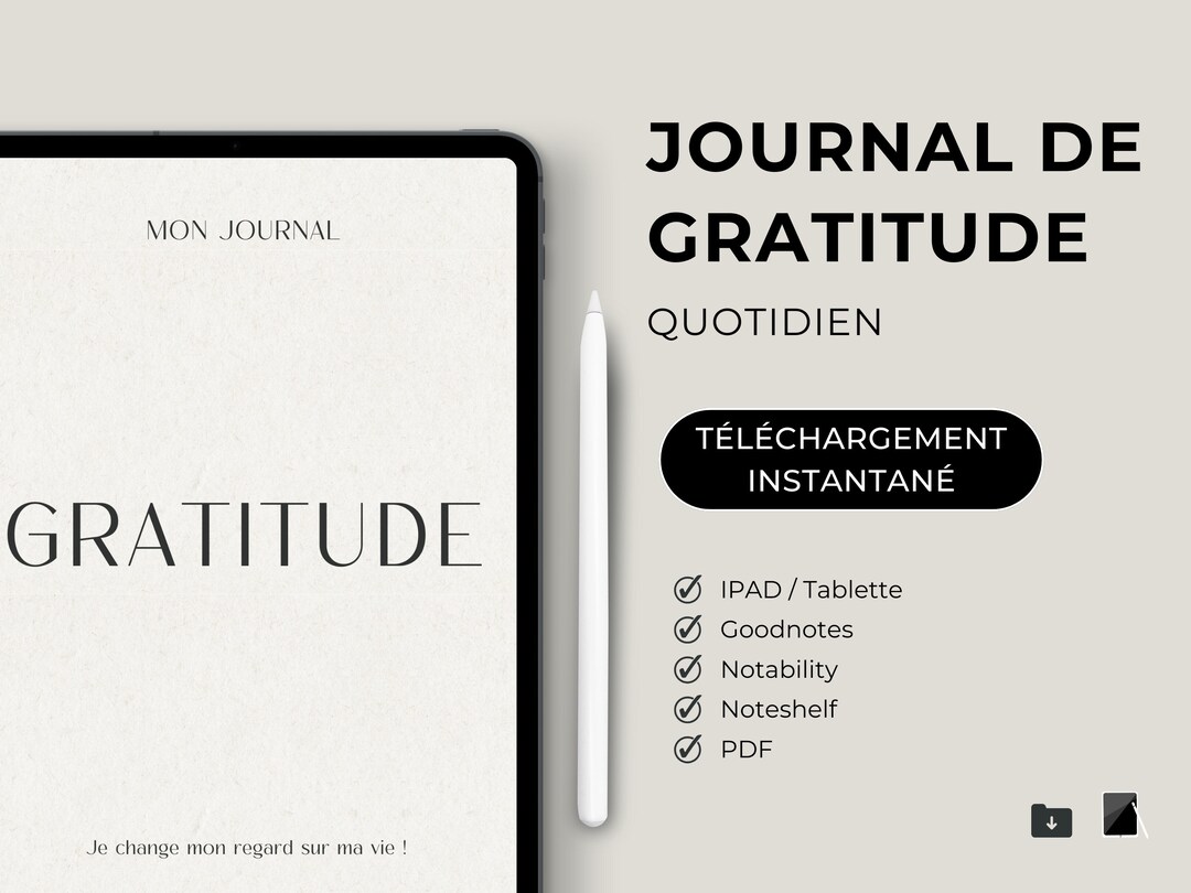 Gratitude Journal in French, 5-minute Journal for Well-being, Self-care ...