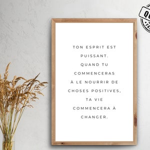 Digital Poster With Inspirational French Quote | French Positive ...