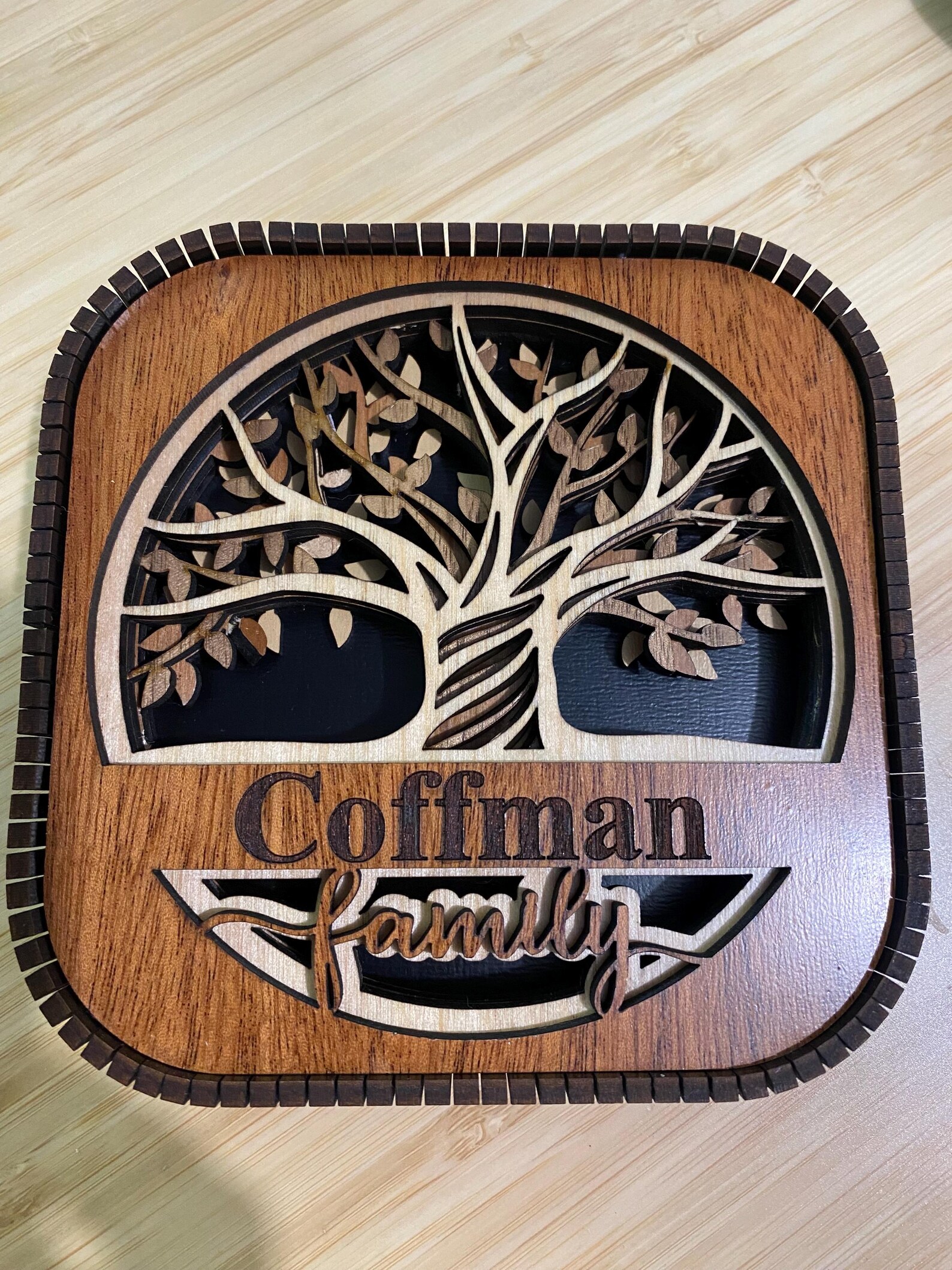 Beautiful Family Tree Shelf Display Multiple Layered 3D Shelf Sitter ...