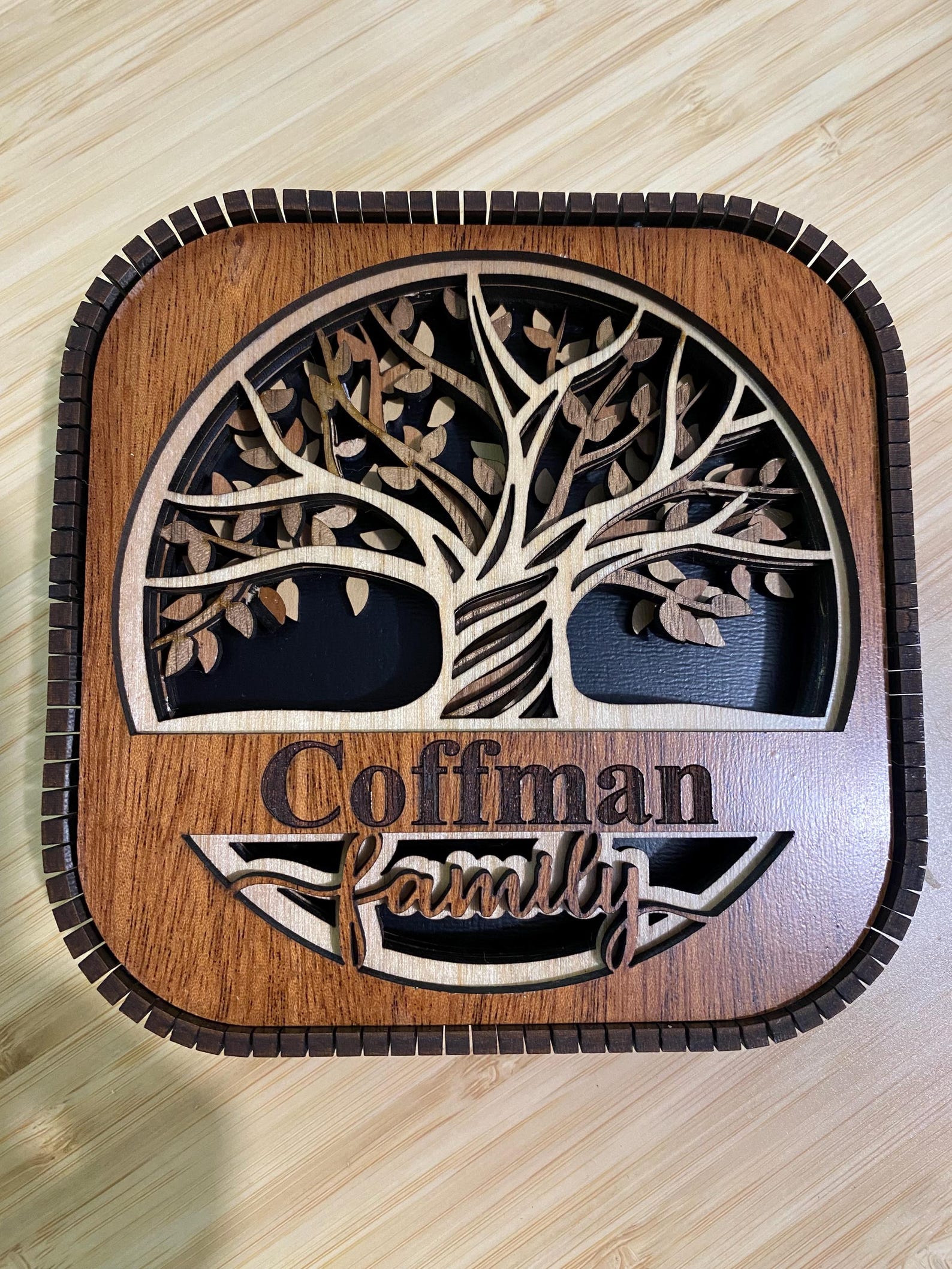 Beautiful Family Tree Shelf Display Multiple Layered 3D Shelf Sitter ...