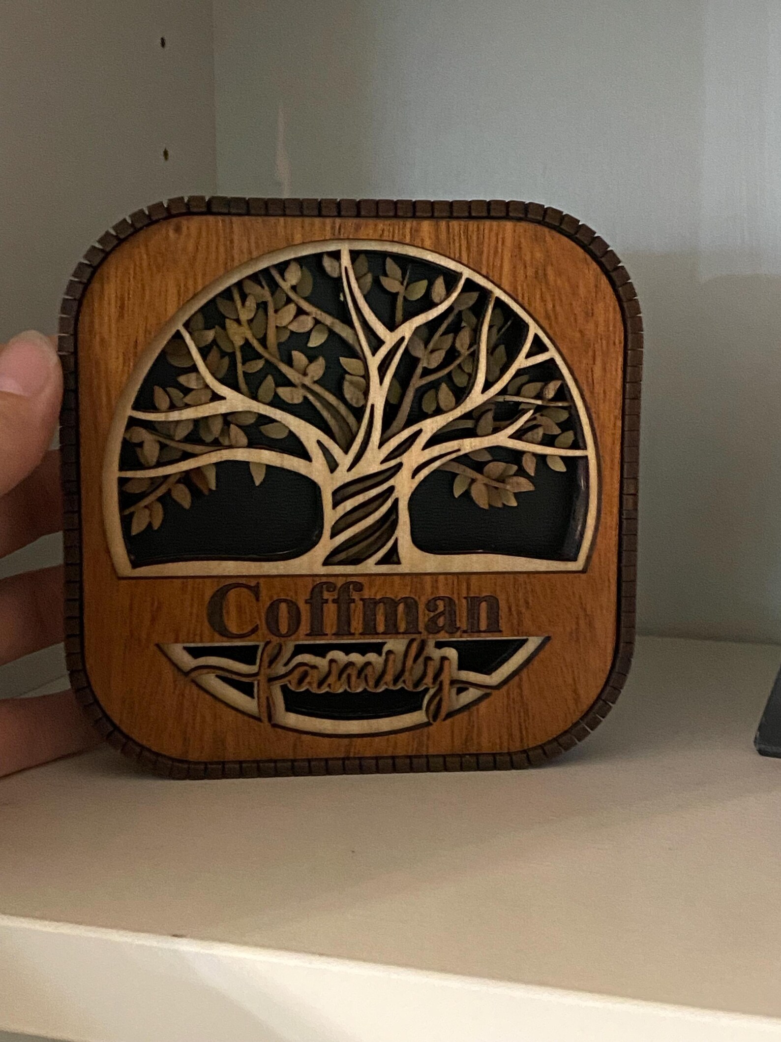 Beautiful Family Tree Shelf Display Multiple Layered 3D Shelf Sitter ...