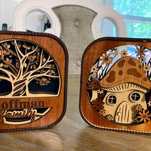 Beautiful Family Tree Shelf Display Multiple Layered 3D Shelf Sitter ...