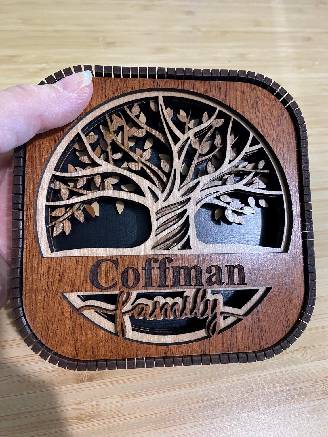 Beautiful Family Tree Shelf Display Multiple Layered 3D Shelf Sitter ...