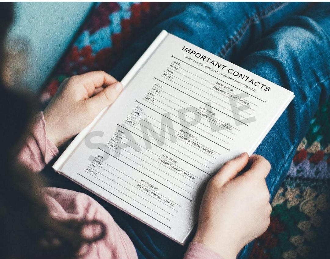 Important Contacts Printable Sheet - Etsy