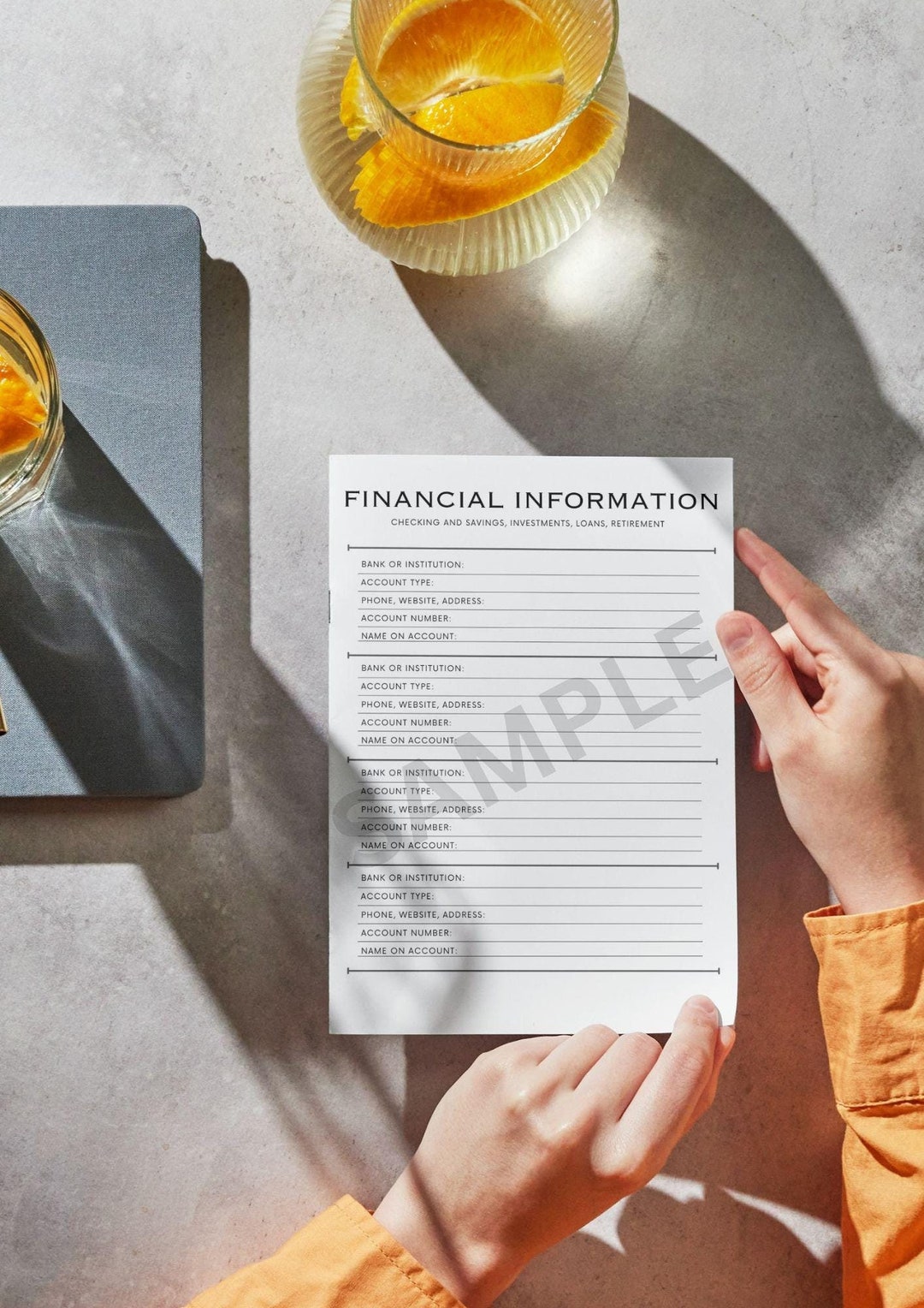 Financial Information Printable - Etsy