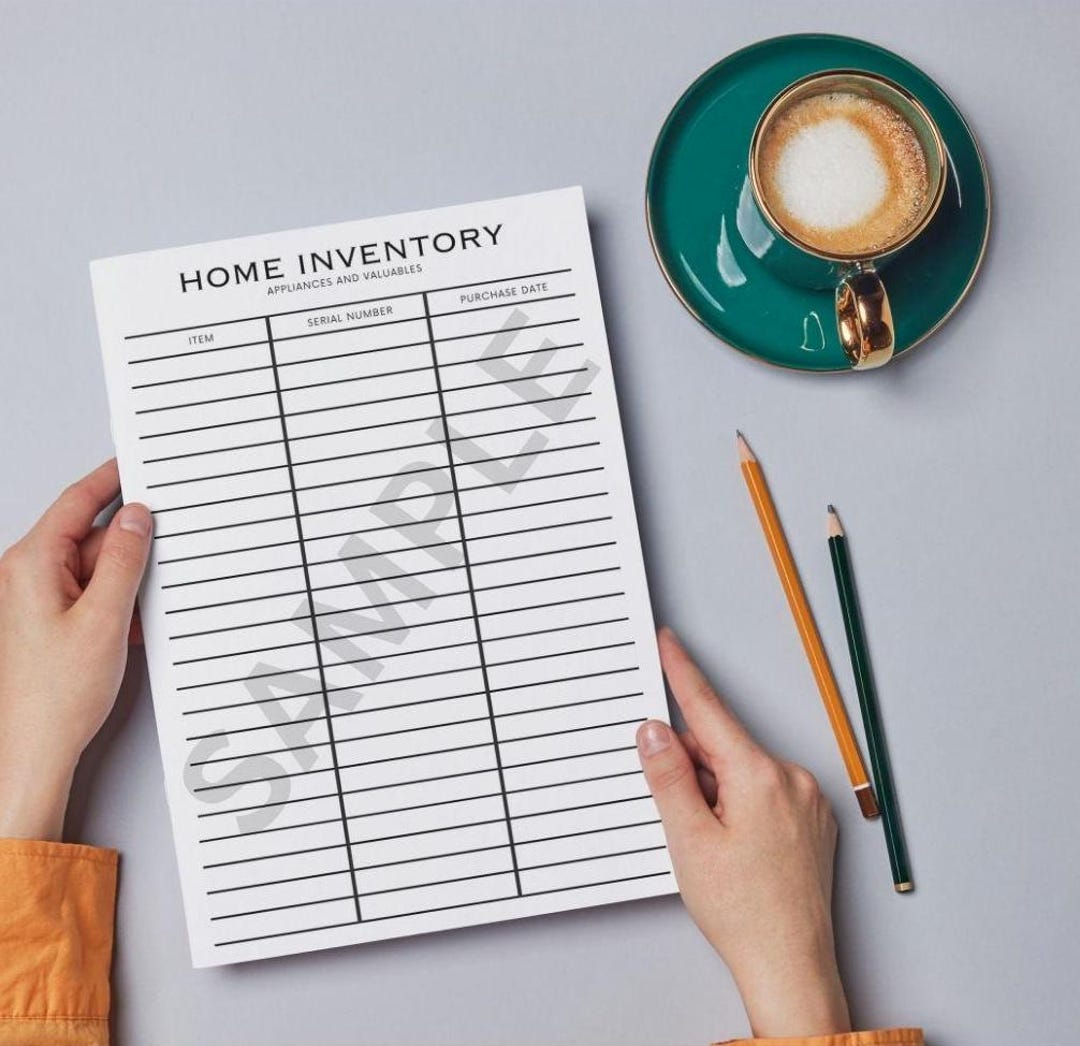 Home Inventory Printable Sheet - Etsy