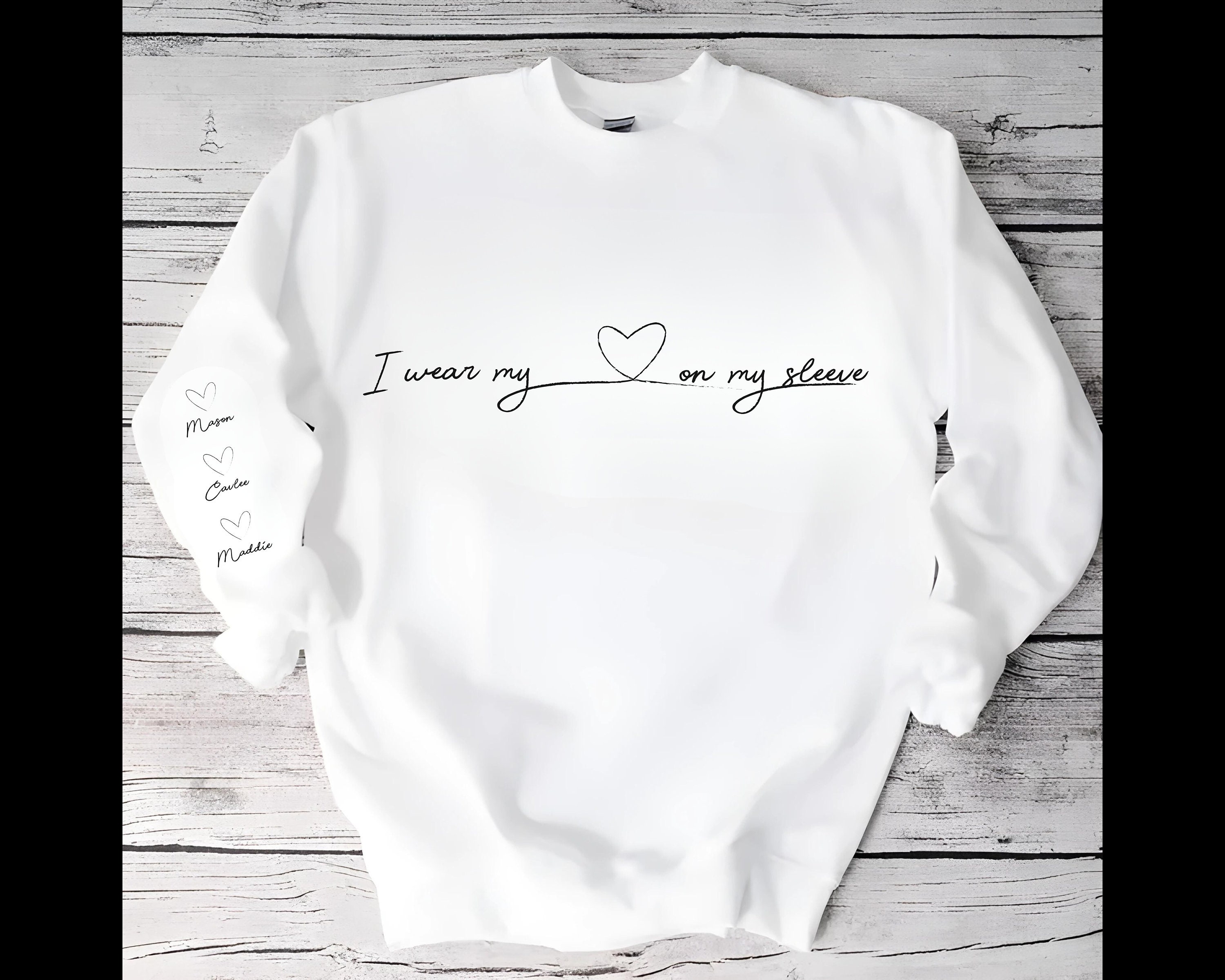 I Wear My Heart on My Sleeve SVG, Name on Sleeve, Mama Svg, Sleeve ...