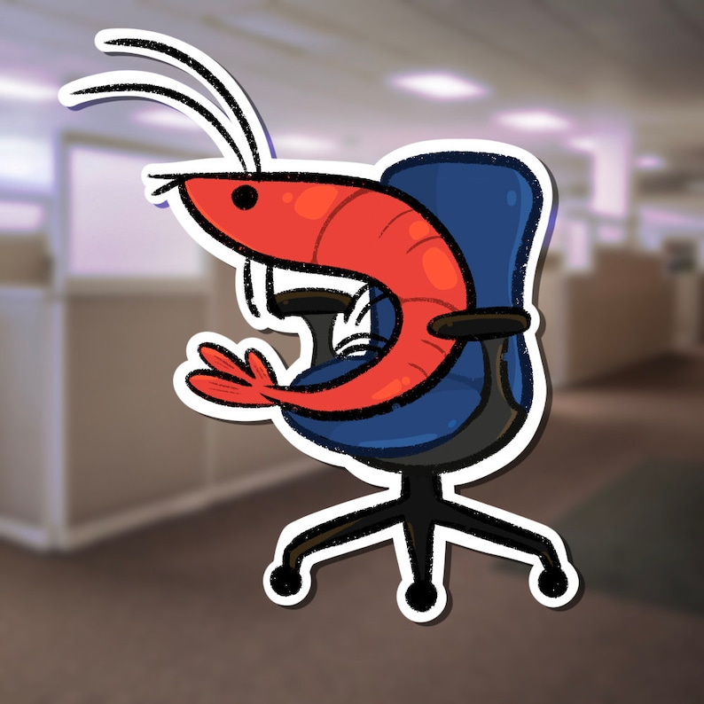 Shrimp Posture Check Sticker | Meme Sticker | Relatable Sticker | Gamer ...