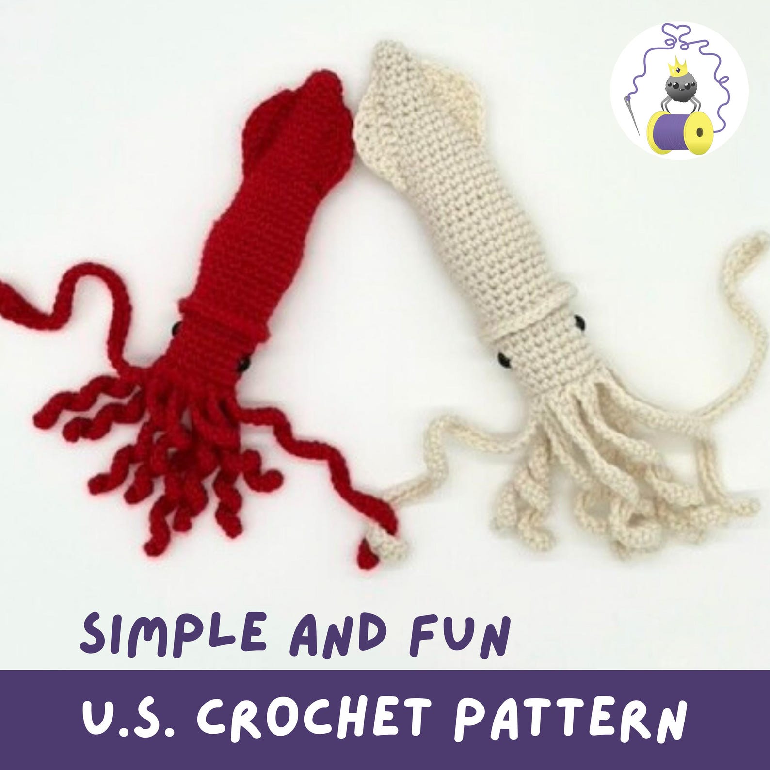 Amigurumi Squid Crochet Pattern: Intermediate Level (digital Pattern ...
