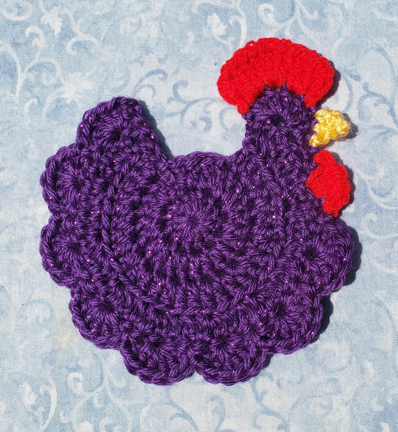 Sparkly Crochet Drink/beverage Chicken Coasters ~ Purples Grays Black ...