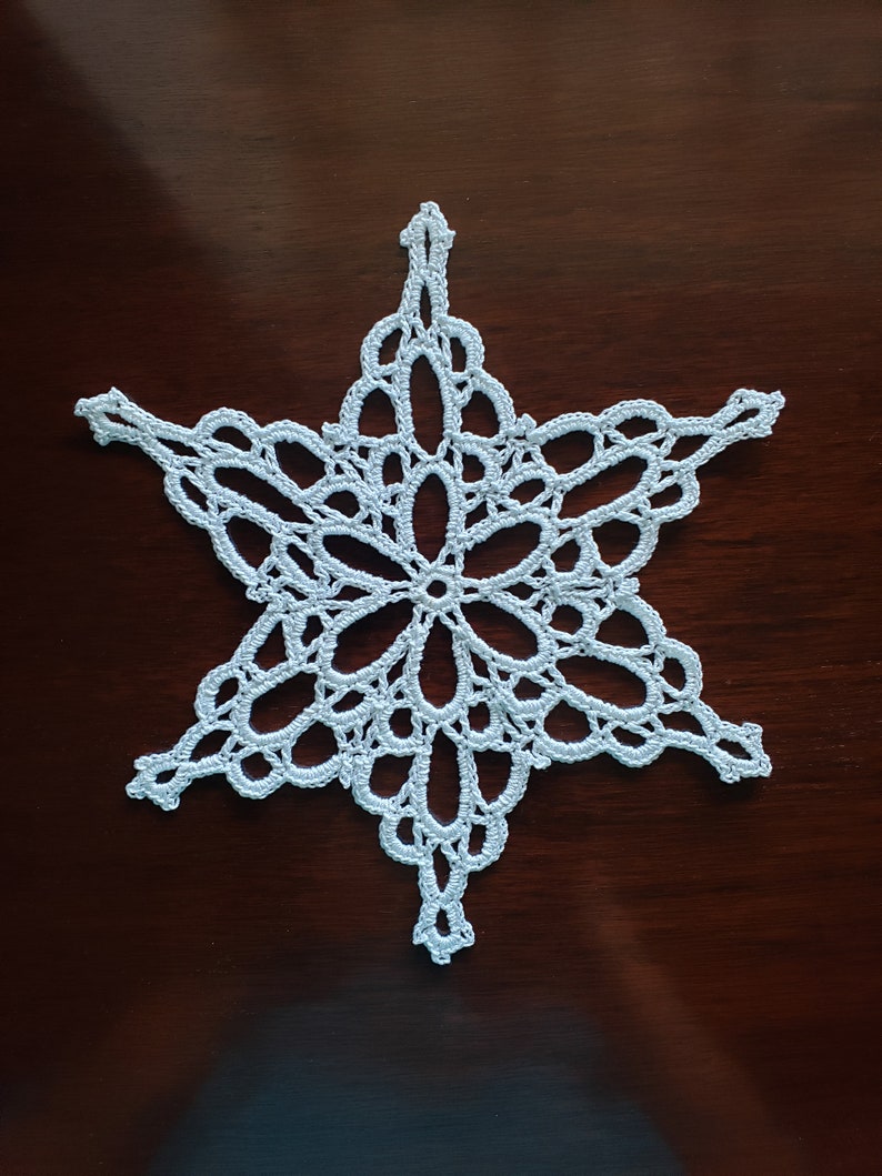 White Wispy Star Snowflake Crocheted Doily 8.5” - Etsy